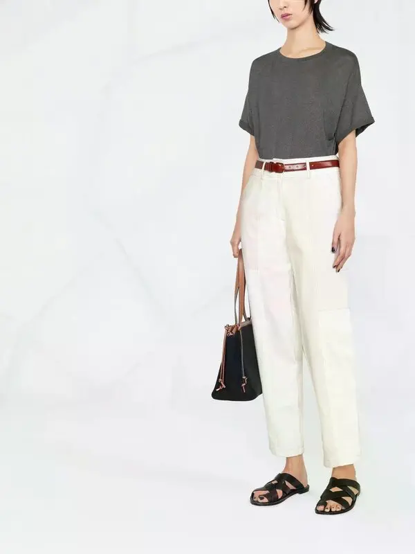 Brunello Cucinelli Round-neck Short-sleeve T-shirt - Grey