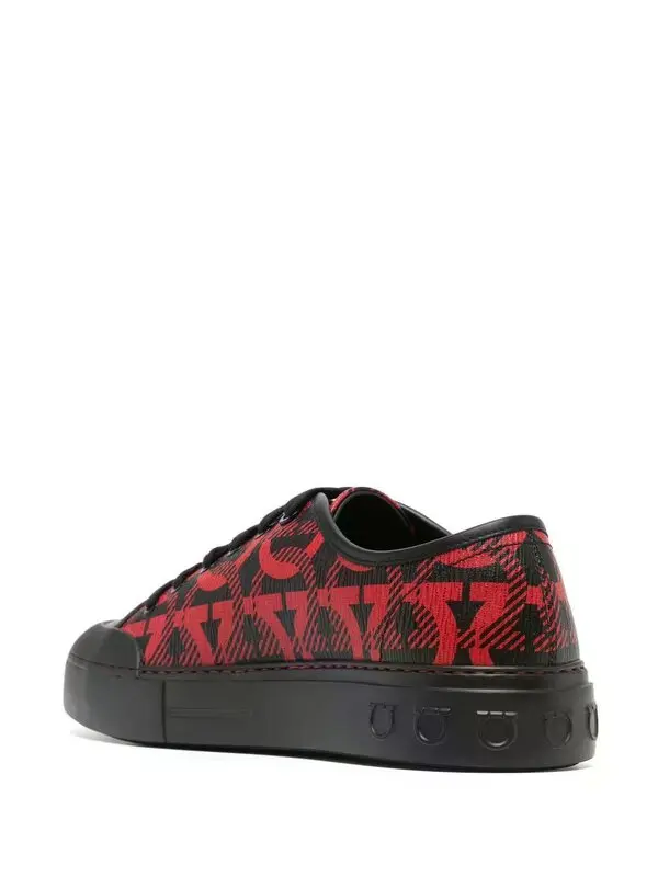 FERRAGAMO Gancini Logo-top Sneakers - Red