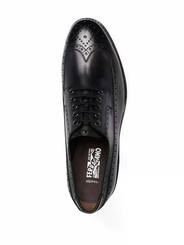 FERRAGAMO Marcus Perforated Derby Shoes