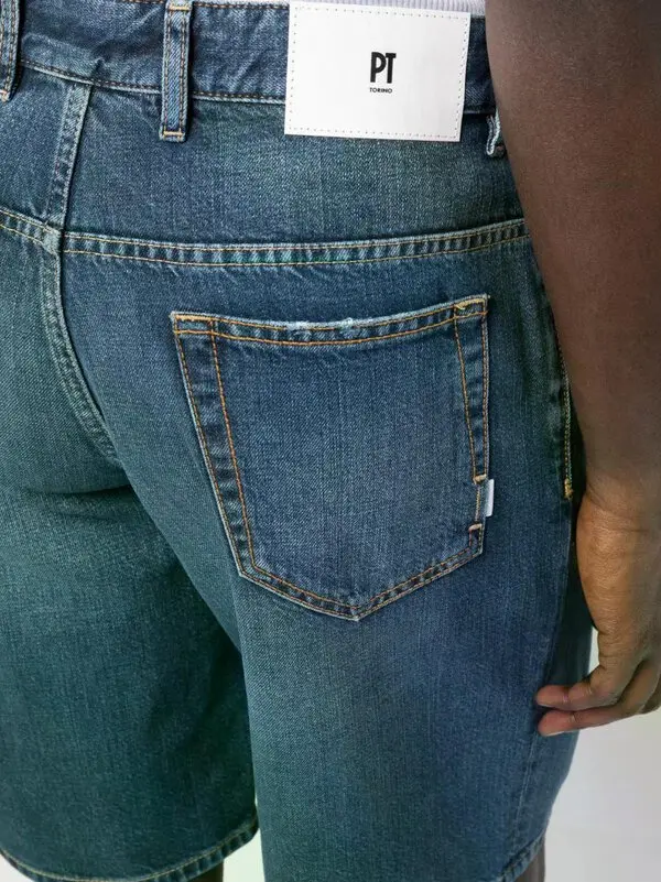 PT TORINO Straight-leg Denim Shorts