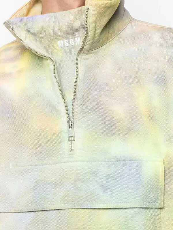 MSGM Tie-dye Half-zip Sweatshirt