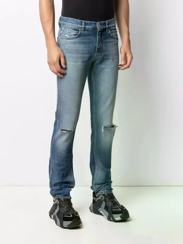 Versace Distressed-effect Straight-leg Jeans
