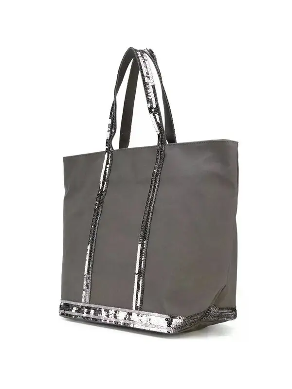 Vanessa Bruno Sequin Trim Shopping Tote - Grey