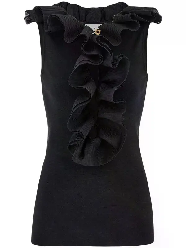 FERRAGAMO Ruffle-trim Wool Vest