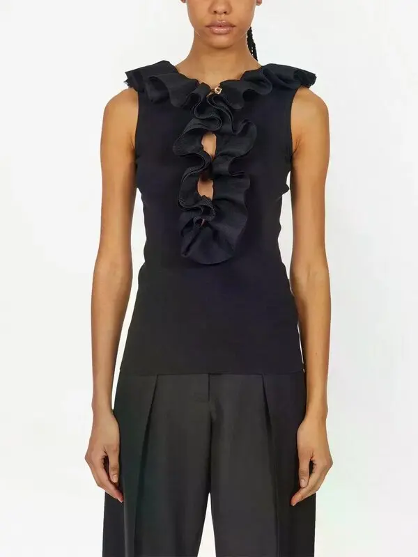 FERRAGAMO Ruffle-trim Wool Vest