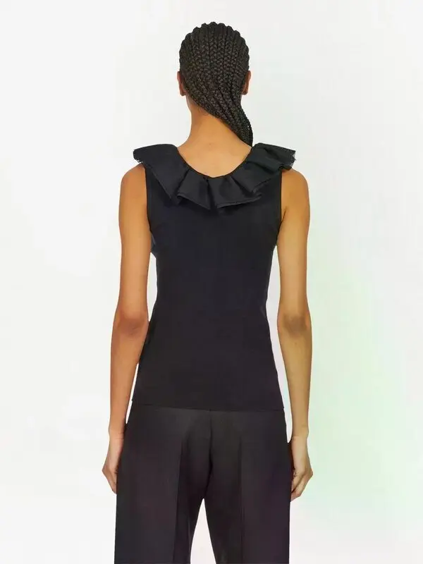 FERRAGAMO Ruffle-trim Wool Vest