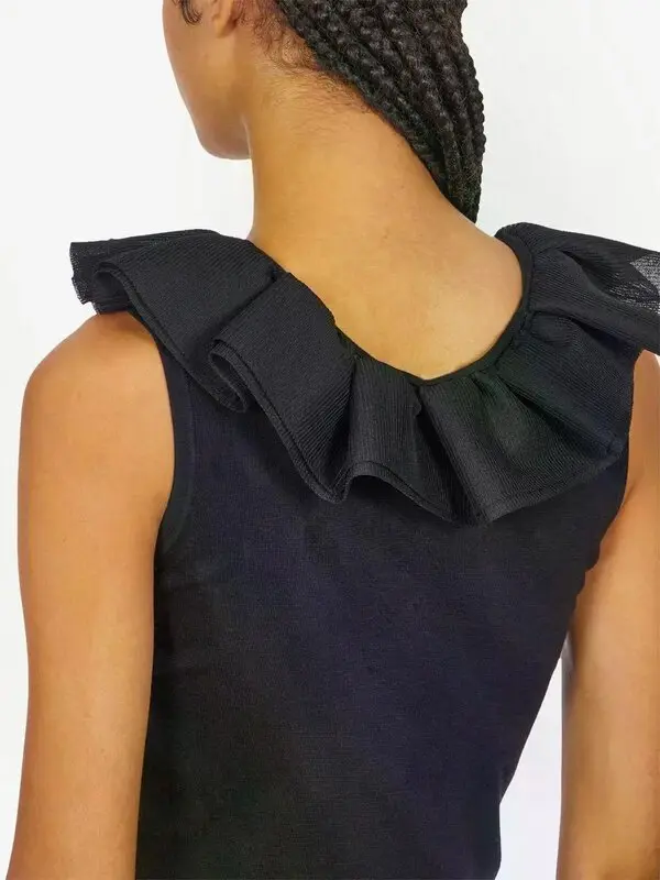 FERRAGAMO Ruffle-trim Wool Vest
