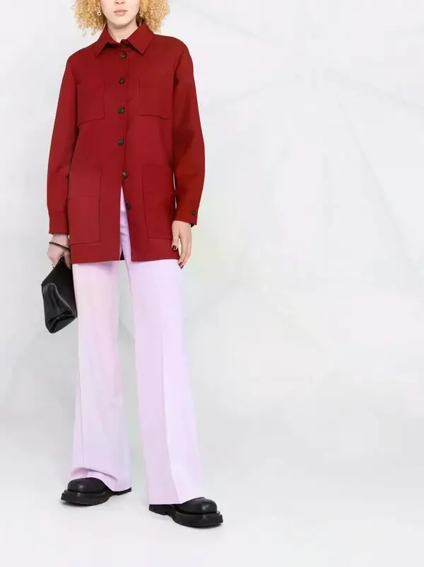 FERRAGAMO Long Sleeve Virgin Wool Shirt