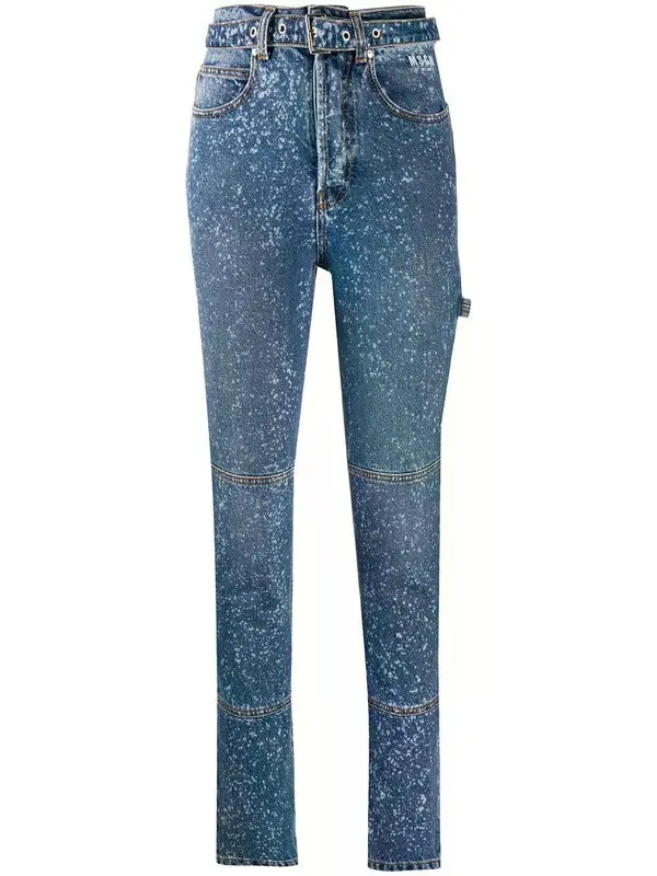 MSGM Paint-splattered Slim-fit Jeans