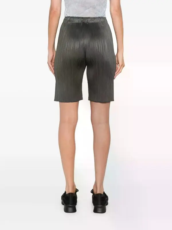 Issey Miyake Elasticated-waist Pleated Shorts - Grey
