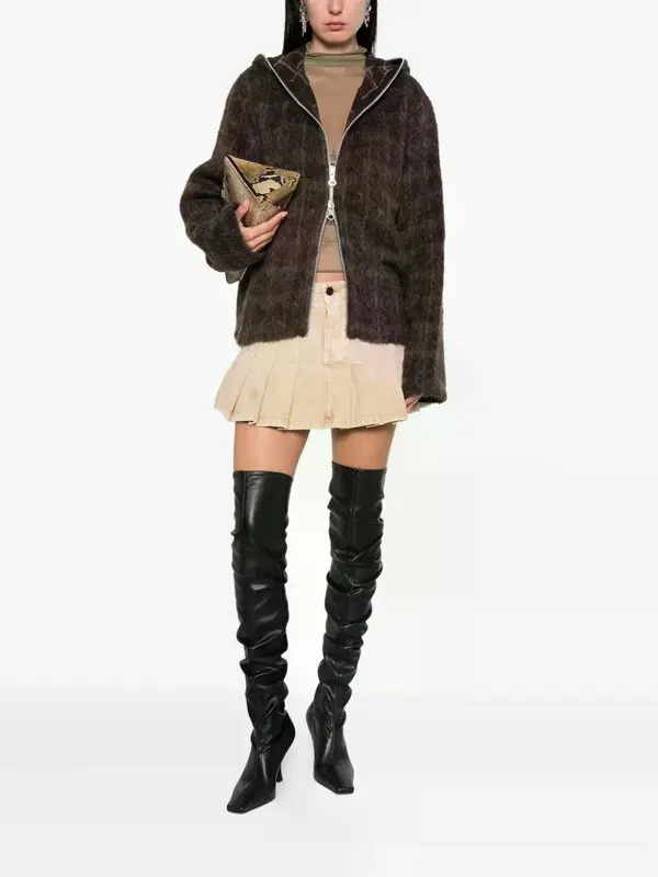 Balenciaga Pleated Denim Mini Skirt - Neutrals