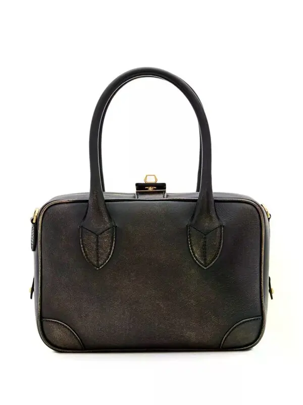 GOLDEN GOOSE Vita Top-handle Leather Bag - Black