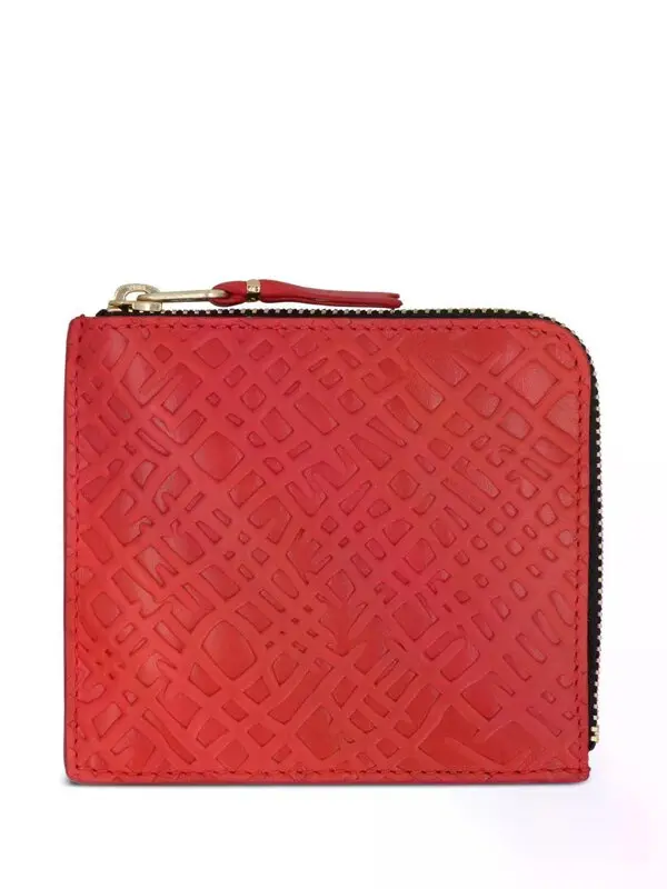 Comme Des Garçons Embossed Zip Wallet - Red