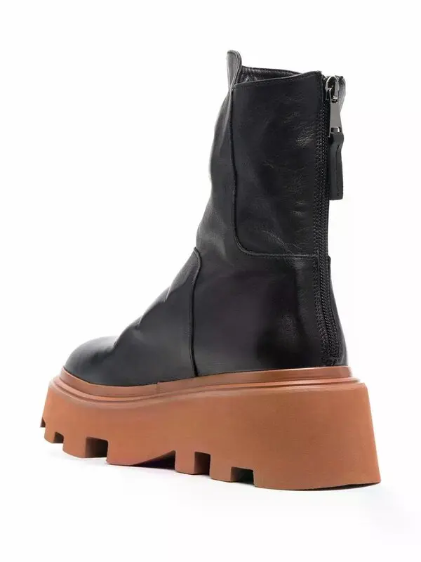 Elena Iachi Chunky-sole Leather Boots - Black