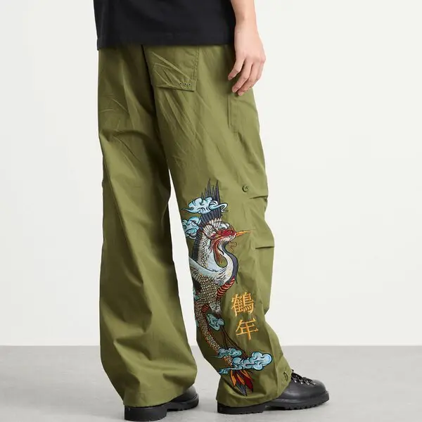 MAHARISHI Dragon Crane Embroidered Snopants - Olive