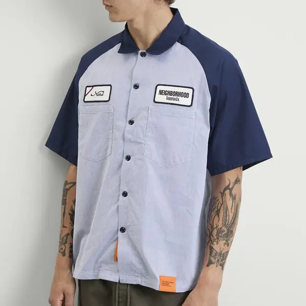 美品】NEIGHBORHOOD WORKSHIRT NAVY Lsize Neighborhood Work Shirt 0
