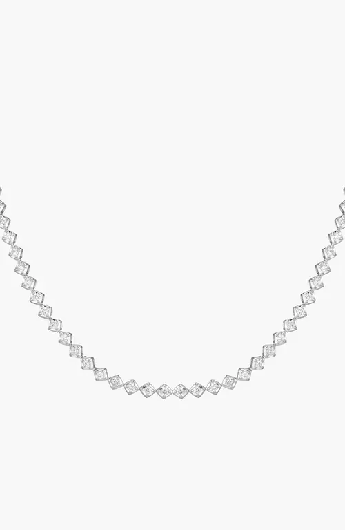 AURATE Lab Grown Diamond Tennis Choker Necklace - 14k White Gold