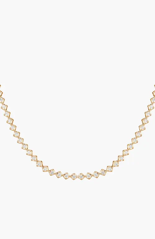 AURATE Lab Grown Diamond Tennis Choker Necklace - Yellow