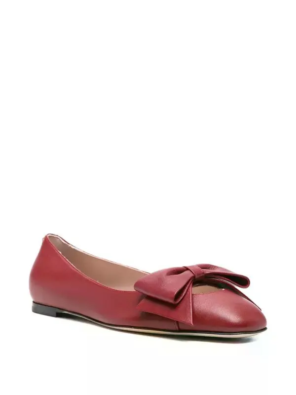 Valentino Garavani Kidskin Ballerinas With Bow Detailing - Red