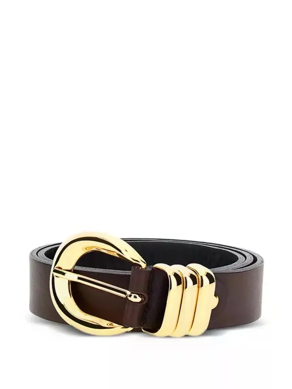 Federica Tosi Leather Belt With Oval Buckle - Brown