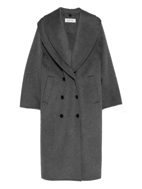 RÓHE Double-layered Scarf Coat - Grey