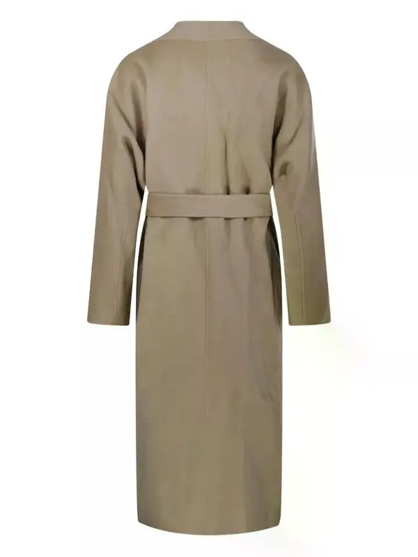 SANDBEIGE Belted Long Sleeve Coat