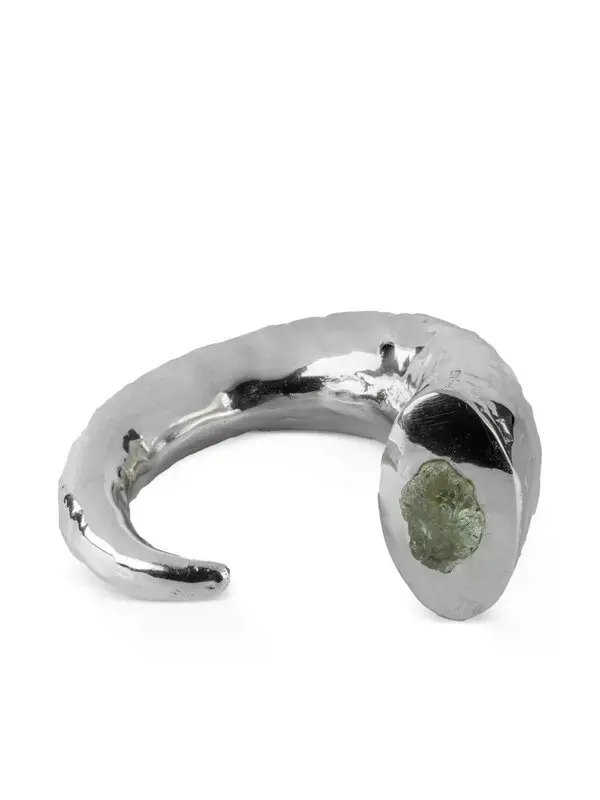 PARTS OF FOUR Giant Horn Aquamarine Bracelet - Silver
