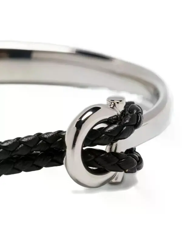 FERRAGAMO Braided Leather Bracelet
