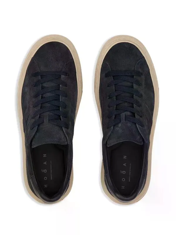 Hogan Suede Sneakers With Contrasting Sole - Blue