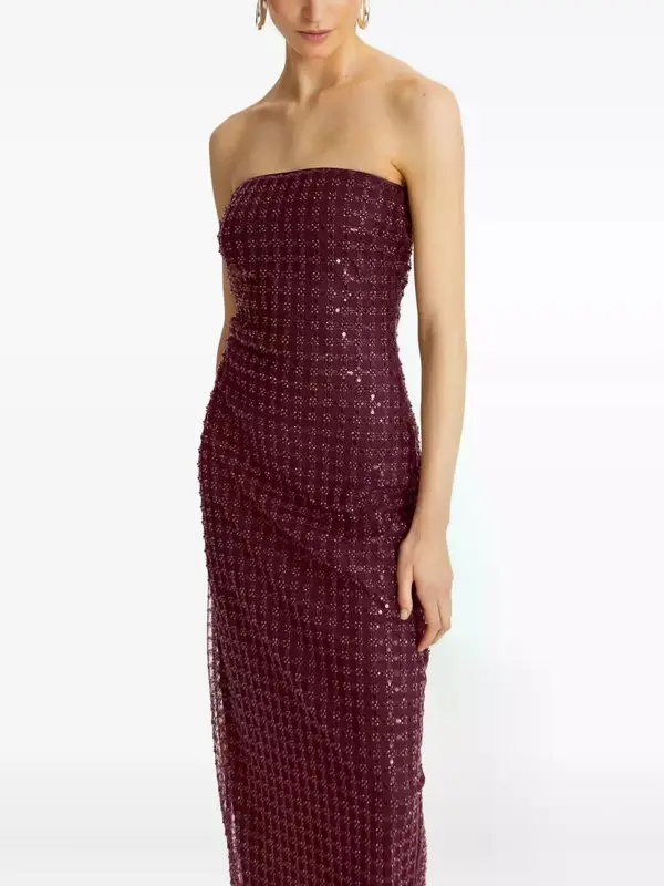 ROTATE BY BIRGER CHRISTENSEN Sequin-embellished Maxi Dress - Red