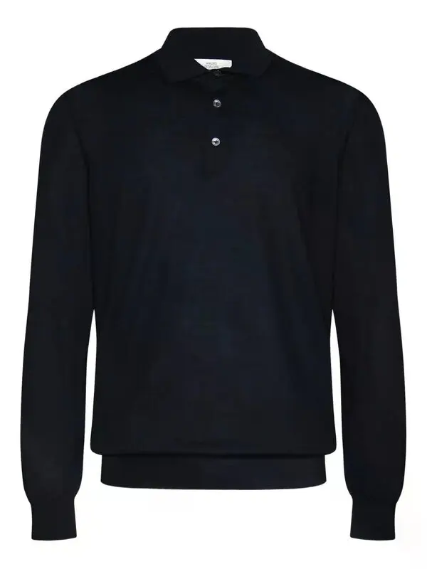MAURO OTTAVIANI Long-sleeve Button Polo Shirt - Black