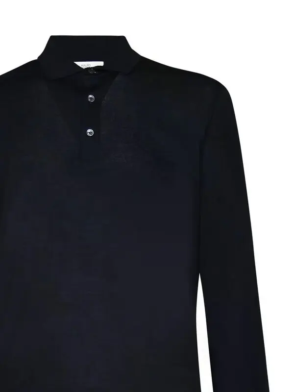 MAURO OTTAVIANI Long-sleeve Button Polo Shirt - Black