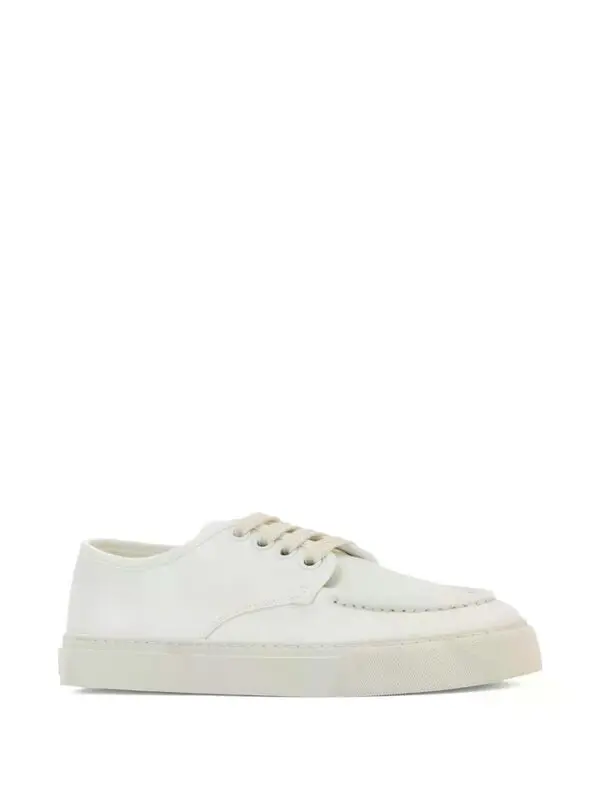 Prada Leather Lace-Up Sneakers - White | Editorialist
