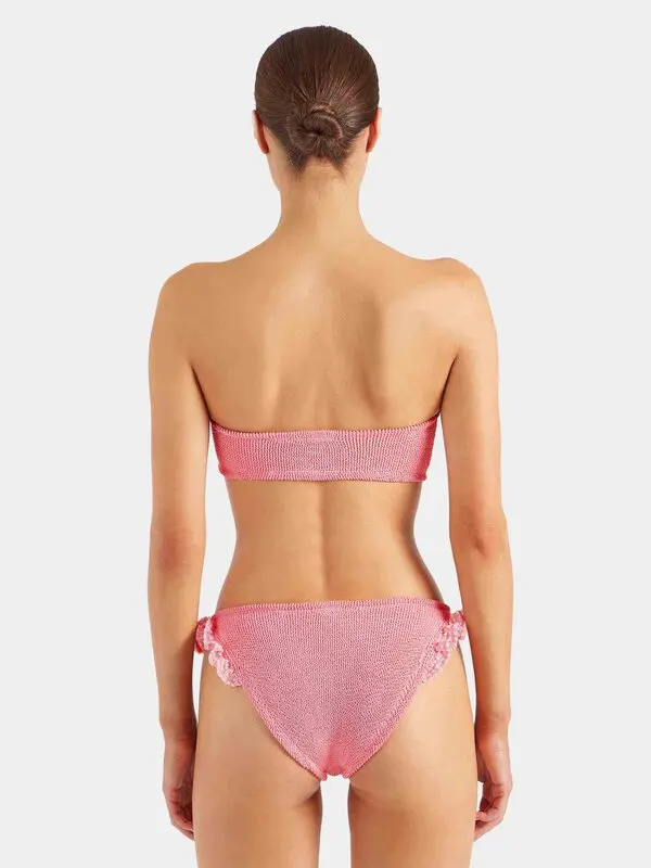Hunza G Seersucker Gingham Bandeau Bikini