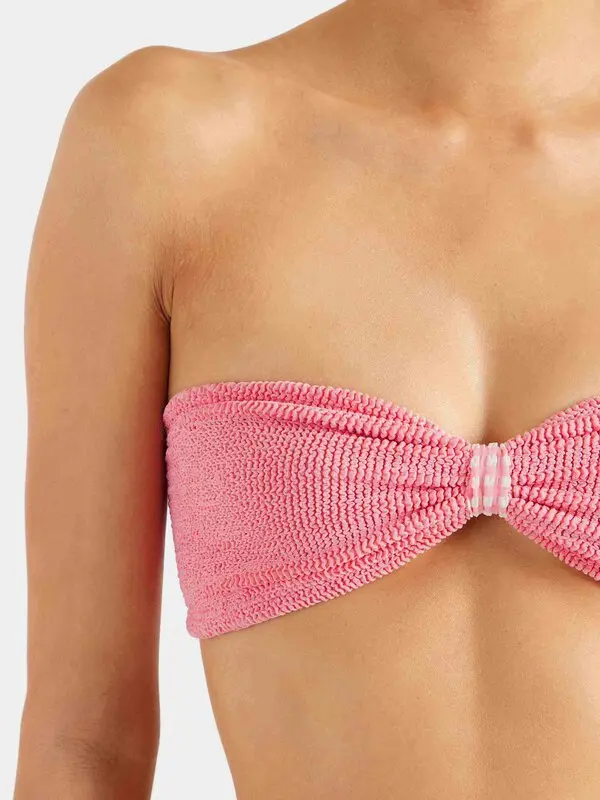 Hunza G Seersucker Gingham Bandeau Bikini