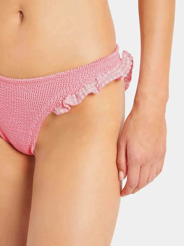 Hunza G Seersucker Gingham Bandeau Bikini