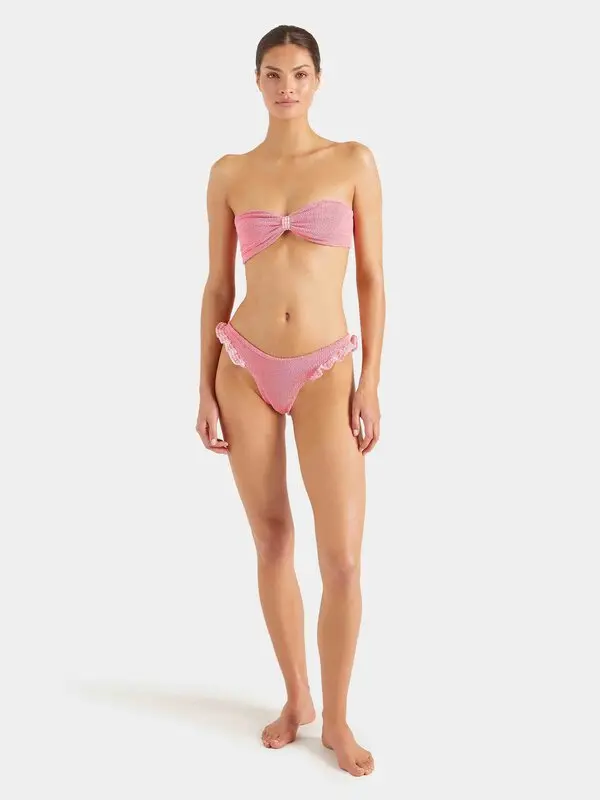 Hunza G Seersucker Gingham Bandeau Bikini