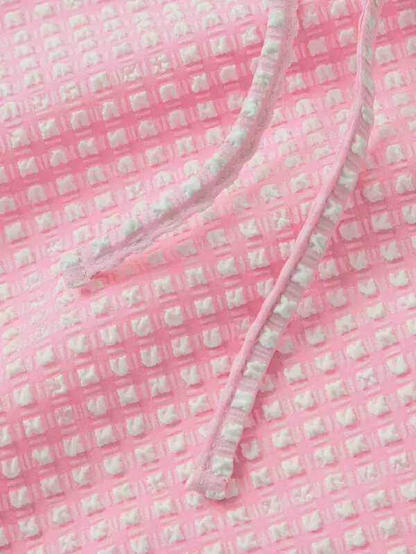 Hunza G Gingham Seersucker Scrunchie - Milkshake Gingham