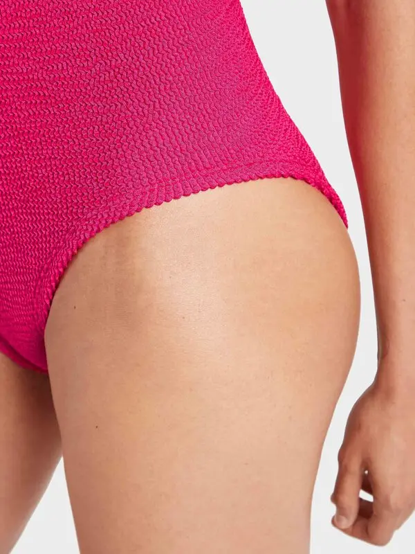 Hunza G Coverage Square Neck One Piece Swimsuit - Metallic Raspberry
