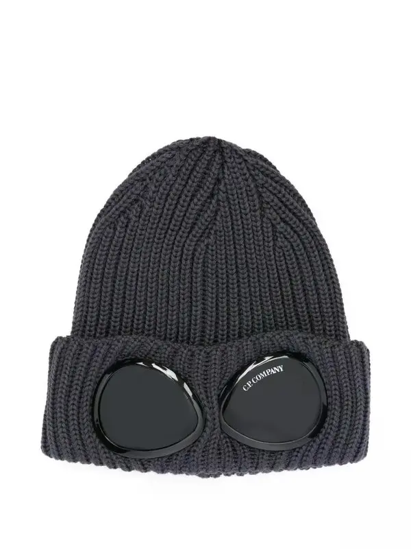 C.P. COMPANY Goggle-detail Wool Beanie - Blue