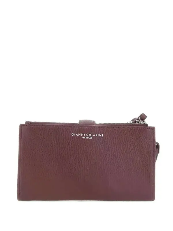 GIANNI CHIARINI Leather Wristlet Wallet - Red