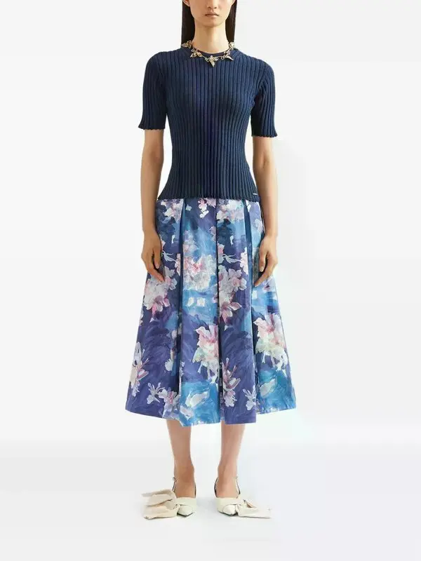 Erdem Ribbed Short-sleeve Top