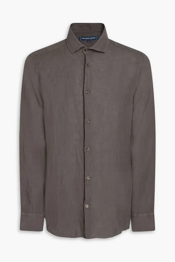 Frescobol Carioca Antonio Linen Shirt - Dark Gray