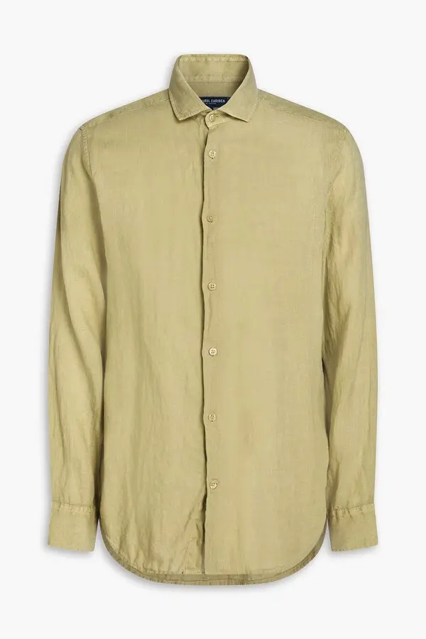 Frescobol Carioca Antonio Linen Shirt - Sage Green