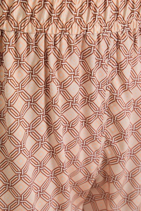 Frescobol Carioca Palma Printed Stretch-silk Drawstring Shorts - Blush