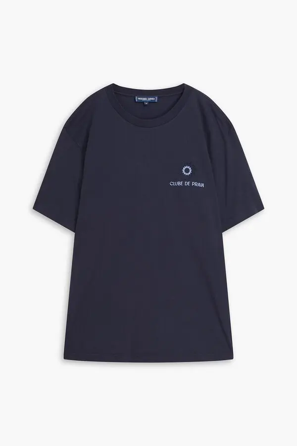 Frescobol Carioca Embroidered Cottonjersey Tshirt - Midnight Blue