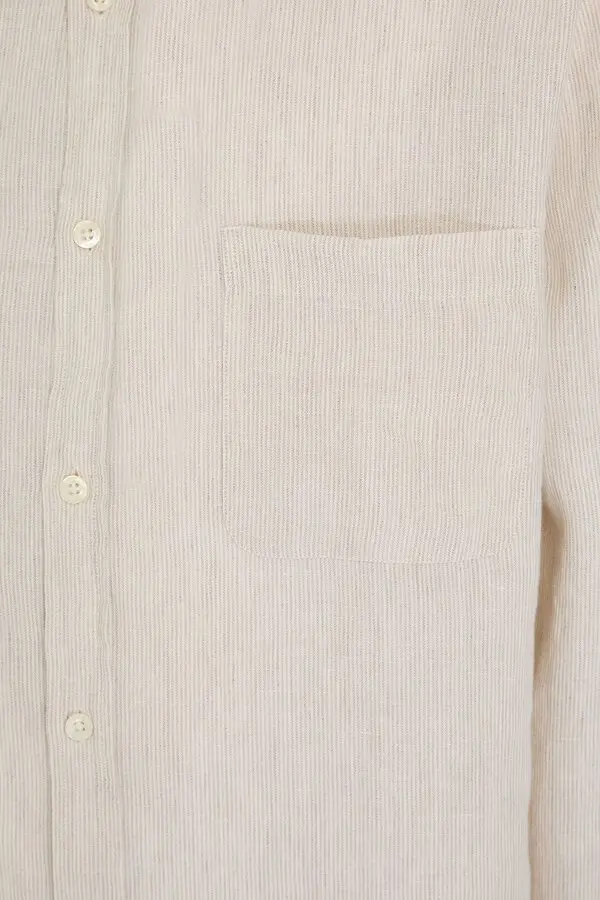 Frescobol Carioca Telles Striped Linen Shirt - Ecru