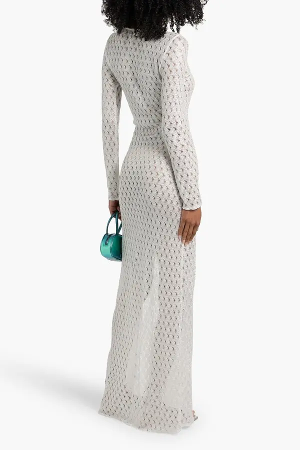 Missoni Embellished Metallic Crochet-knit Maxi Dress