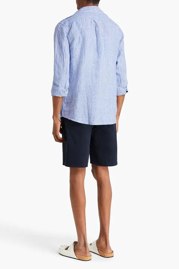 Frescobol Carioca Telles Striped Linen Shirt - Light Blue