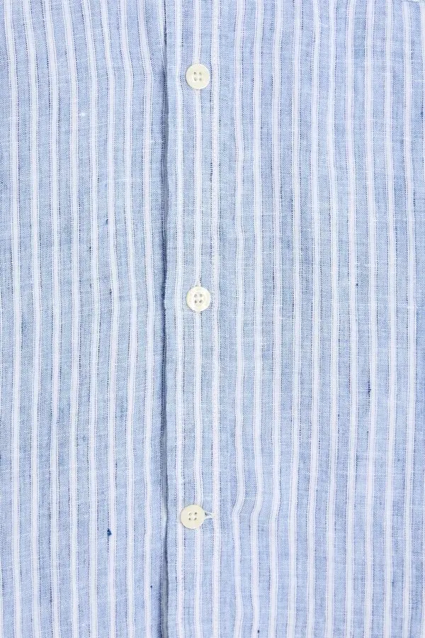 Frescobol Carioca Telles Striped Linen Shirt - Light Blue